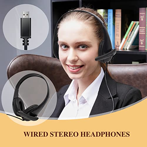 AVOVA USB Computer Headset with Microphone Wired Stereo Headphones,Call ...