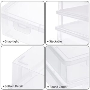 BTSKY Clear Plastic Storage Box with Flap Lid, Multipurpose Craft ...