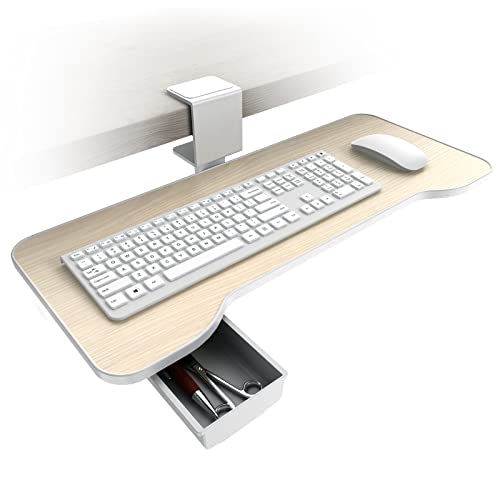 Keyboard Tray Under Desk,360 Rotating Keyboard&Mouse Tray with Drawer ...