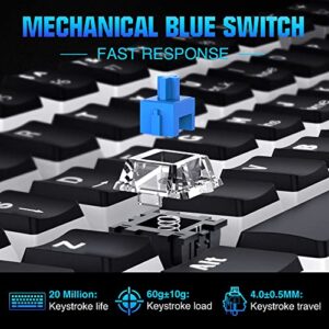 BENGOO Mechanical Gaming Keyboard, 60% Rainbow LED Backlit Compact ...