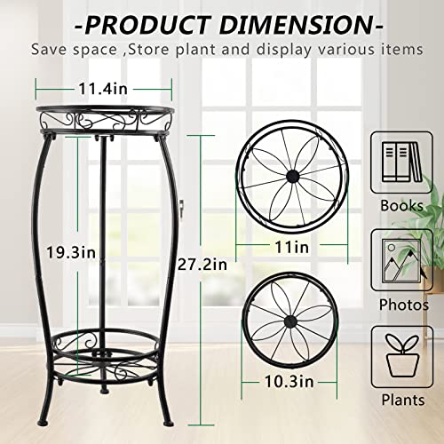 Cefzum Plant Stand Indoor Outdoor, 2 Tier Tall Metal Plant Shelf Corner ...