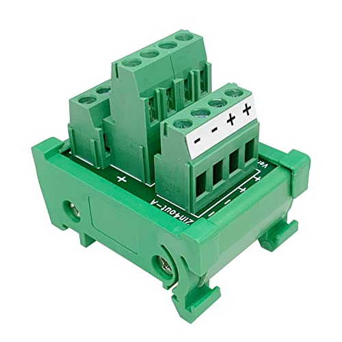 Jienk 2 in 4 Out Terminal Blocks Module, 25A DIN Rail Mounting Terminal ...