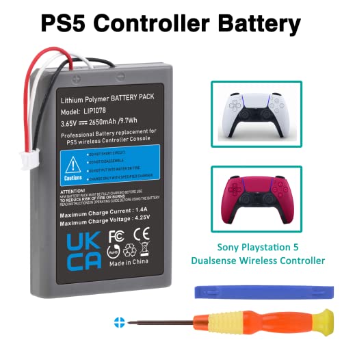 PS5 Controller Battery Replacement, 2 Pack 2650mAh Lip1708 Battery PS5 ...
