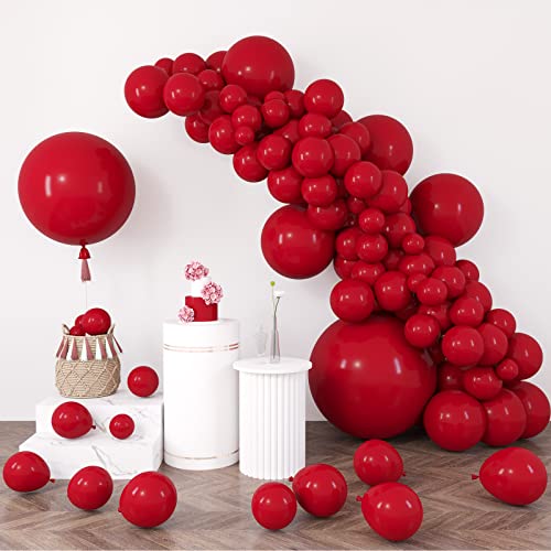 RUBFAC 116pcs Ruby Red Balloons Different Sizes Pack of 36 18 12 10 5 ...