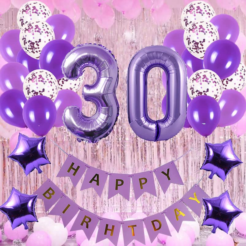 30th Birthday Party Decorations Kit Happy Birthday Banner with Number ...