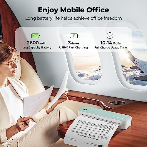 MUNBYN Portable Printer ITP01, Bluetooth Thermal Printer for Travel ...