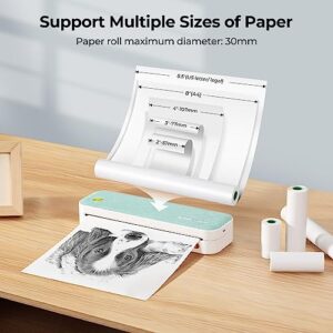 MUNBYN Portable Printer ITP01, Bluetooth Thermal Printer for Travel ...
