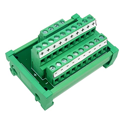 Jienk Screw Terminal Block Power Distribution Module, 25A DIN Rail ...