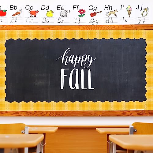 AnyDesign 79 FT Fall Autumn Plaid Bulletin Board Borders Self- Adhesive ...