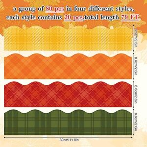 AnyDesign 79 FT Fall Autumn Plaid Bulletin Board Borders Self- Adhesive ...