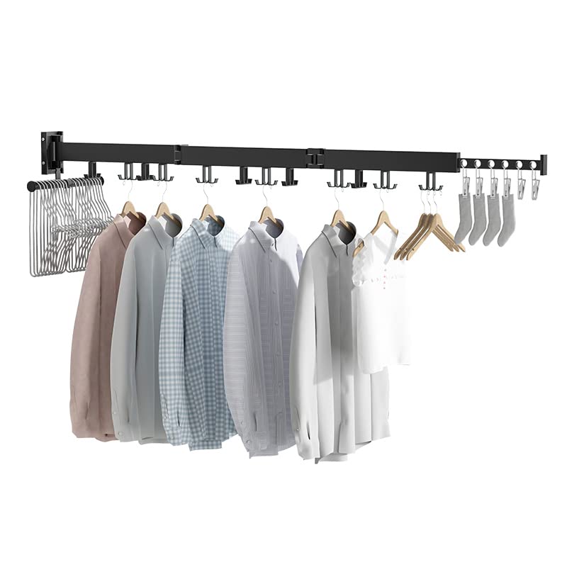 Kavlium Tri-Fold Wall Mounted Clothes Drying Rack, Laundry Drying Rack ...