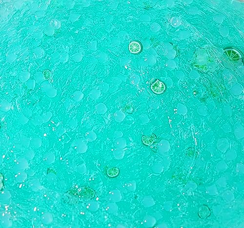 Premade Green Clear Slime - Large Capacity Crystal Slime Lemon Green ...