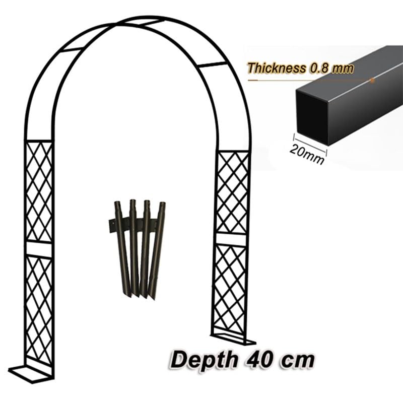 Metal Arch Arbor Durable Steel Garden Arches for Climbing Plants Rose ...