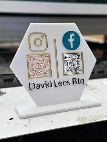 Sleek Acrylic QR Code Display Stand, Customisable, Enhance Your Display ...