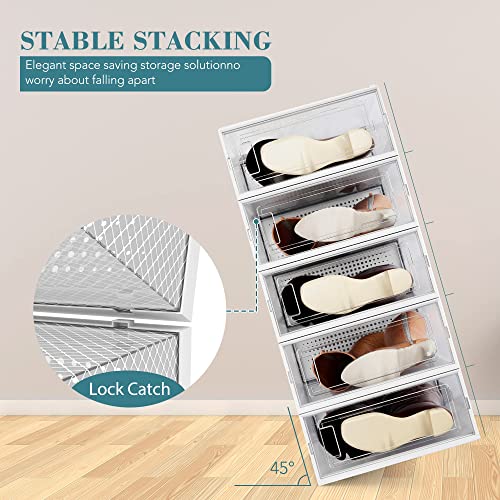 DHMAKER Boot Storage Box, 8 Pack Stackable Boot Boxes for Tall Boots ...