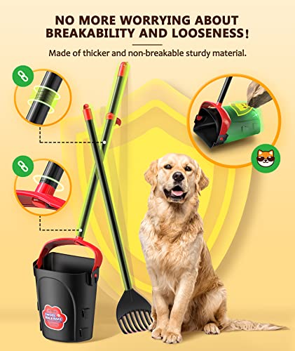 PETNOZ LIFE Large Swivel Bin & Rake Pooper Scooper with 40 Waste Bags ...