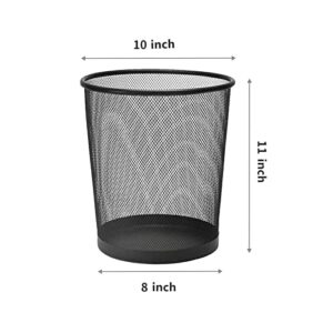 SHSYCER Black Mesh Trash Cans 4 Gallon, Mesh Office Trash Can 10 Pack ...