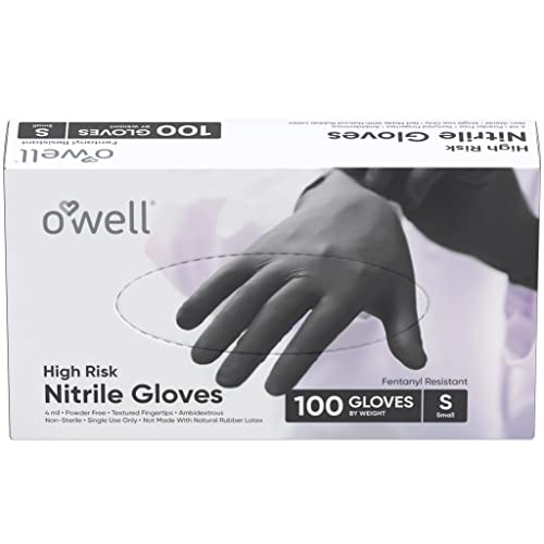 OWell Black Disposable Nitrile Gloves, 100 Ct | X-SMALL | Disposable ...