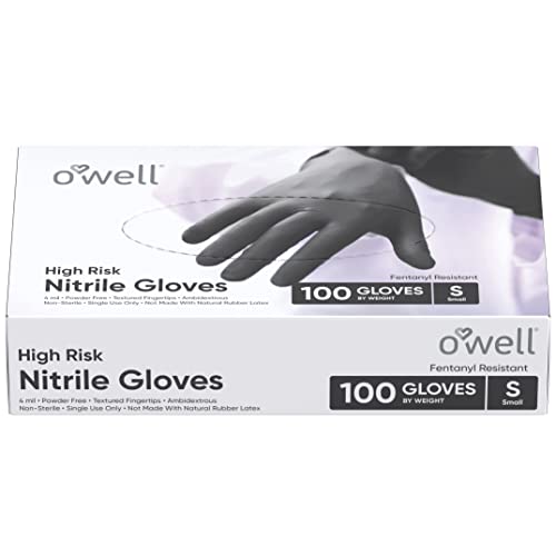 OWell Black Disposable Nitrile Gloves, 100 Ct | X-SMALL | Disposable ...