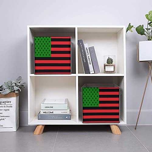 African American Flag Large Cubes Storage Bins Collapsible Canvas ...