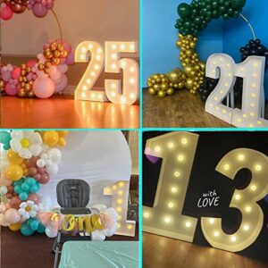 3FT Marquee Light Up Numbers Pre-Cut Frame Giant Marquee Numbers 1 ...