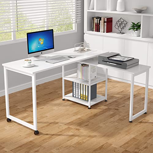 TRIBESIGNS WAY TO ORIGIN 55 Inch Reversible Office Desk, 360° Rotating ...