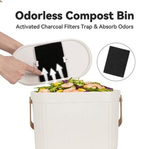 Odorless Counter Top Compost Bucket with Lid - Yatmung Small Kitchen ...
