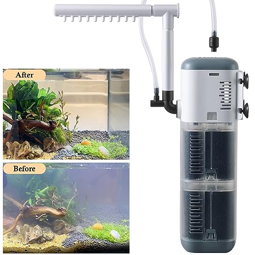 VILLNO Internal Multi-Functional Filter for Aquarium,300 GPH 15W Power ...