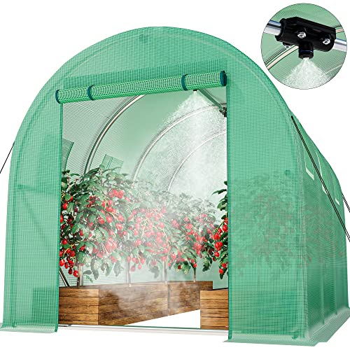 YITAHOME 10x6.5x6.5ft Greenhouse w/ Water System Heavy Duty Green House ...