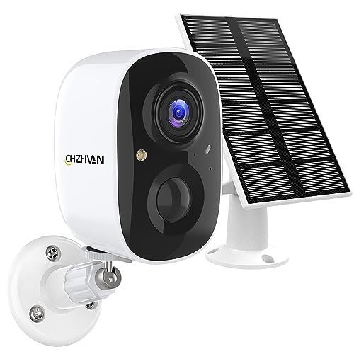 CHZHVAN Outdoor Security Camera Wireless with Solar Panel, 1080P HD ...