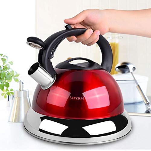 Tea kettle, 3L Red Tea Kettle Stovetop Whistling Tea Kettle Surgical ...