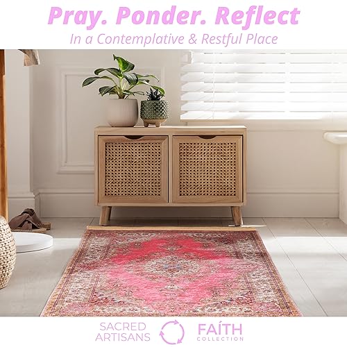 Sacred Artisans FAÍTH Turkish Prayer Rugs - Pastel Pink, Standard ...