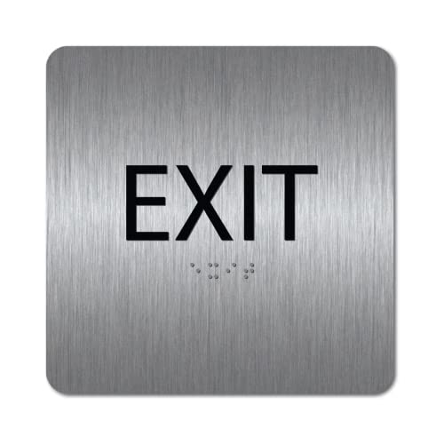 ALPHA DOG Tactile Exit Sign with Braille - ADA Compliant Exit Sign with ...