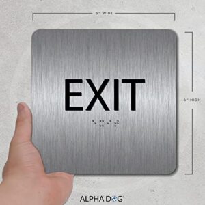 ALPHA DOG Tactile Exit Sign with Braille - ADA Compliant Exit Sign with ...