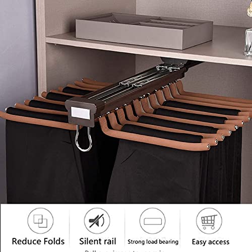 Nisorpa Pull Out Trousers Rack Double-Row 22 Arms Steel Pants Rack ...