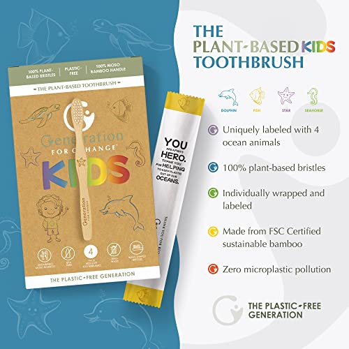 Generation For Change The Plant Based Kids Toothbrush 4 Pack Soft ...
