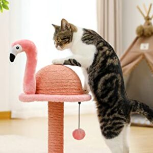 PETEPELA Cat Scratching Post, Flamingos Natural Sisal Cat Scratcher ...