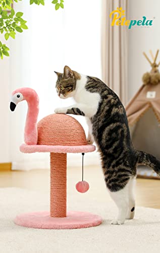 PETEPELA Cat Scratching Post, Flamingos Natural Sisal Cat Scratcher ...