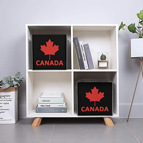 Canada Flag Maple Collapsible Storage Bins Basics Folding Fabric ...
