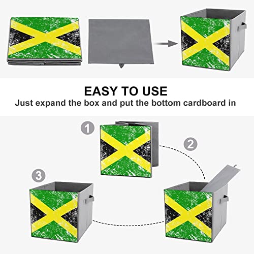 Jamaican Retro Flag Collapsible Storage Bins Basics Folding Fabric ...