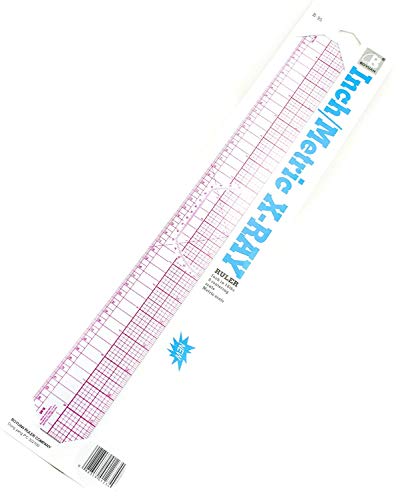 Westcott Beveled Graph Ruler, English/Metric, 2 x 18", Transparent (B ...