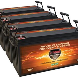 Qty 4 Vmaxtanks Vmax SLR200 12 Volt 200Ah AGM Battery Solar Batteries ...