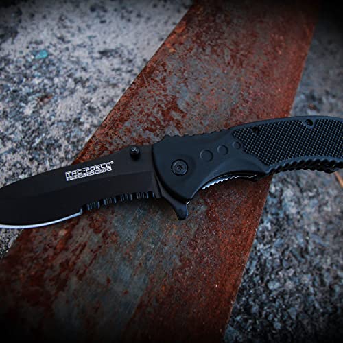 TAC FORCE Spring Assisted Folding Pocket Knife – Partially Serrated ...