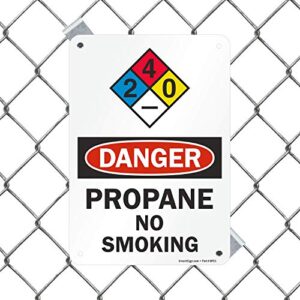 SmartSign "Danger - Propane, No Smoking" NFPA Sign | 7" x 10" Aluminum ...
