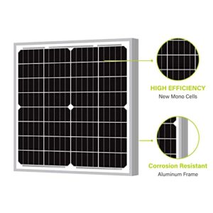 Newpowa 20W 12V Solar Panel High-Efficiency Monocrystalline 12V PV ...