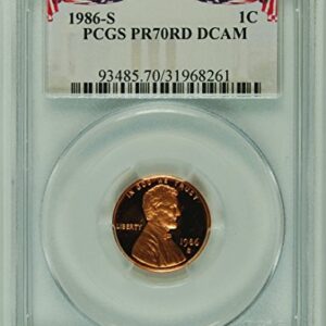 1986 Lincoln Red Bunting Label Penny PR-70 PCGS DCAM — 🛍️ The Retail Market