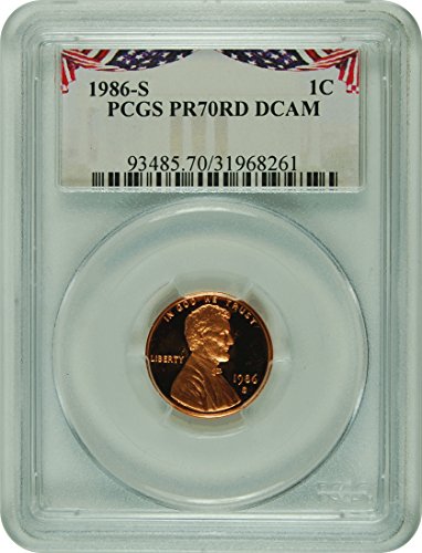 1986 Lincoln Red Bunting Label Penny PR-70 PCGS DCAM — 🛍️ The Retail Market