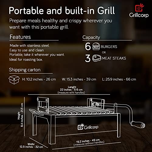 Grillcorp, Portable and built-in Grill with Lifting System, 100% ...