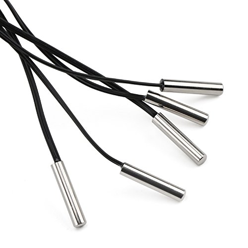 10K Temperature Sensor Probe, DROK 5pcs 1 Meter Waterproof Temp Sensor ...