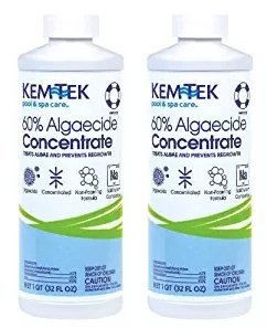 Kem-Tek Pool and Spa 60-Percent Concentrated Algaecide, 1 Quart 2 Pack ...